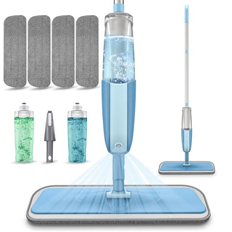Sugarday Microfiber Spray Mops For Floor Cleaning With 4 Washable Pads