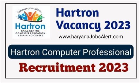 Hartron Computer Professionals Recruitment 2023 Haryanajobs Alert
