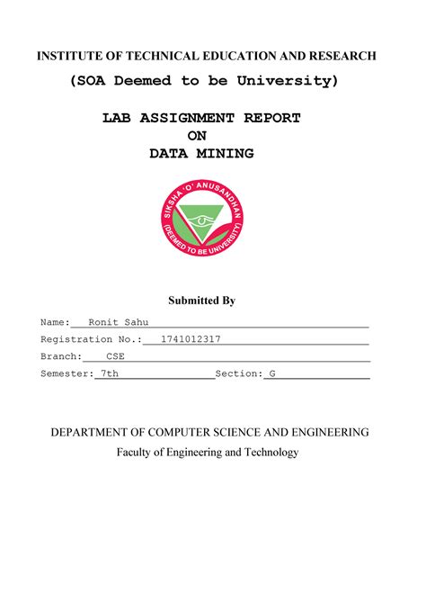 Ronit Sahu1741012317 Dm Lab Assignment1 7 Institute Of Technical