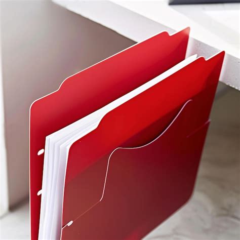 Premium Photo Durable Red File Folder For Efficient Document Management And Office Organization