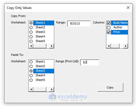 How To Copy Only Values To Destination With Excel Vba 9 Step By Step