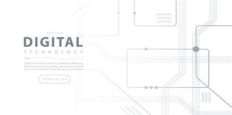 Abstract Digital Technology Hi Tech Futuristic Grey White Background Cyber Information