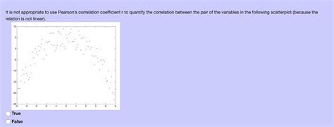 Solved It Is Not Appropriate To Use Pearsons Correlation Chegg