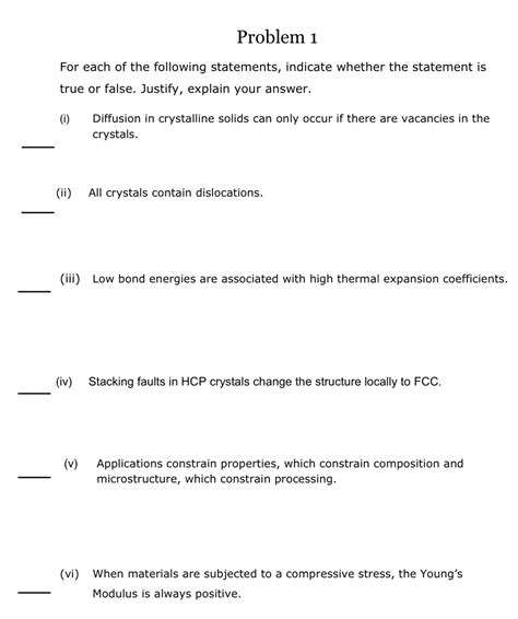 solved problem 1for each of the following statements