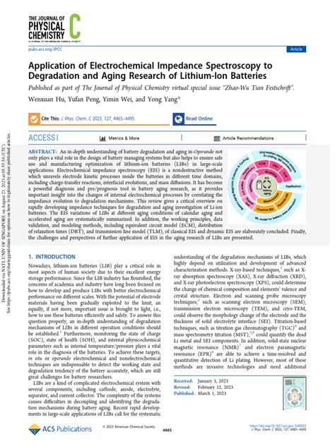 Application Of Electrochemical Impedance Spectroscopy To Degradation