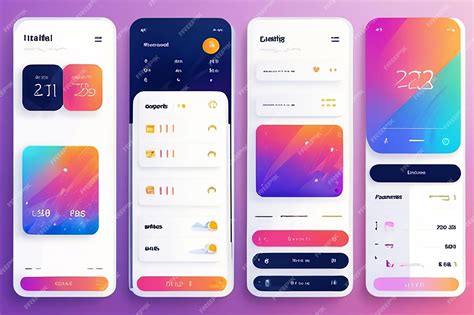 Premium Photo Design Of The Mobile Application Ui Ux A Set Of Gui Screens With Login And