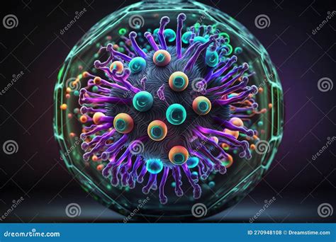 Bacterium Under A Microscope Showing Its Details And Structure Royalty Free Stock Image