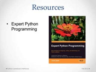 Python Database Interfaces PPTX Databases Computer Software And Applications