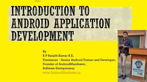 Introduction To Android App Development By Androidmanifester Mr K P