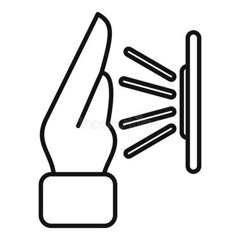 Office Palm Scanning Icon Outline Vector Automatic Voice Stock