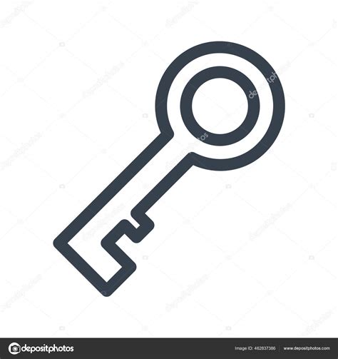 authentication authorization key icon outline style stock vector image