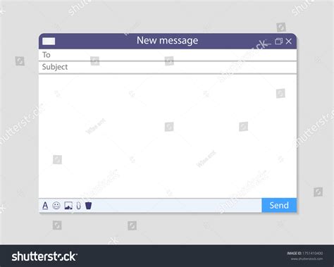 email window mail template interface blank stock vector royalty free