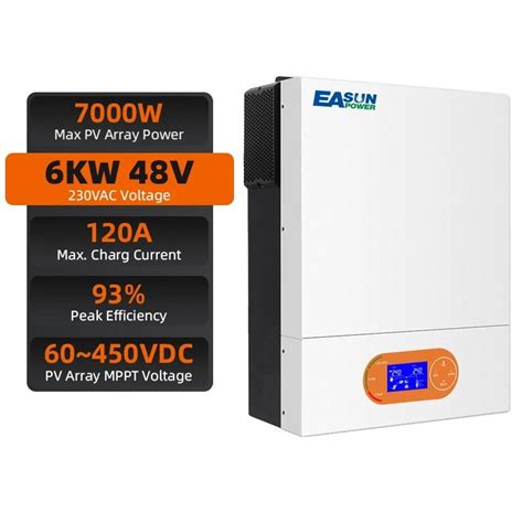 Easun Hybrid Solar Inverter Kw Kw Output Power Pure Sine Wave Efficiency Smr Ii Kw Wifi