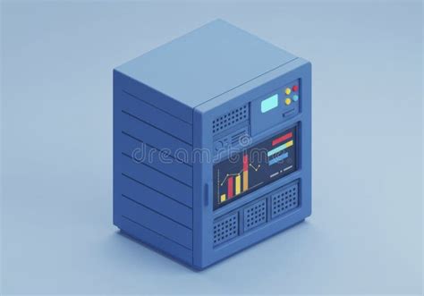 Data Server Displaying Charts And Metrics On Screen Stock Illustration Illustration Of Data