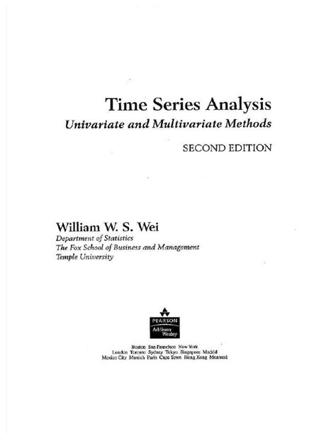 pdf time series analysis univariate and multivariate methods by william