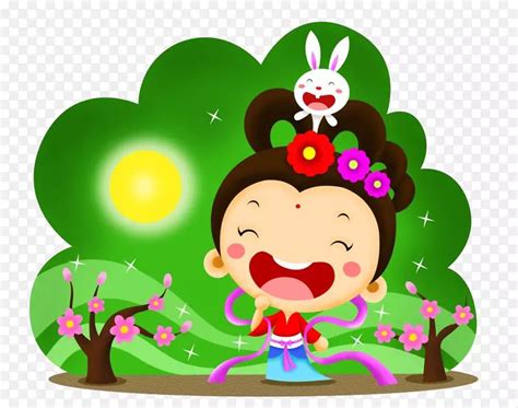 绿色卡通嫦娥和兔子png图片素材下载 图片编号7633209 Png素材网