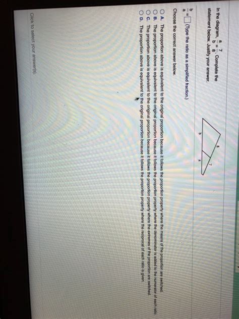 Solved In The Diagram Complete The Statement Below Justify