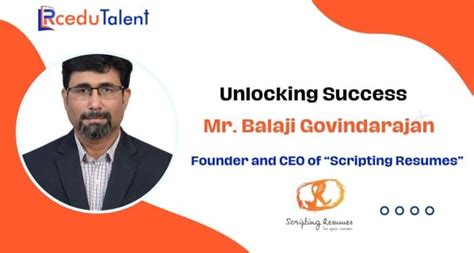 mr balaji govindarajan founder and ceo “scripting resumes”