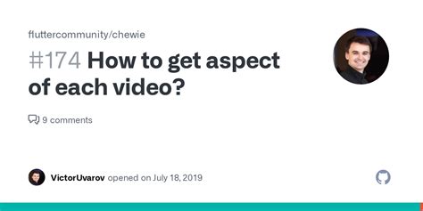 how to get aspect of each video · issue 174 · fluttercommunity chewie