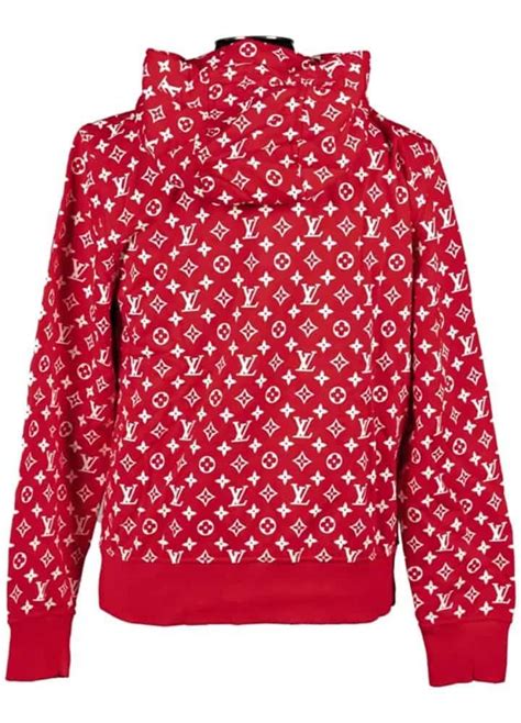Supreme X Louis Red Hoodie Louis Vuitton Supreme Hoodie