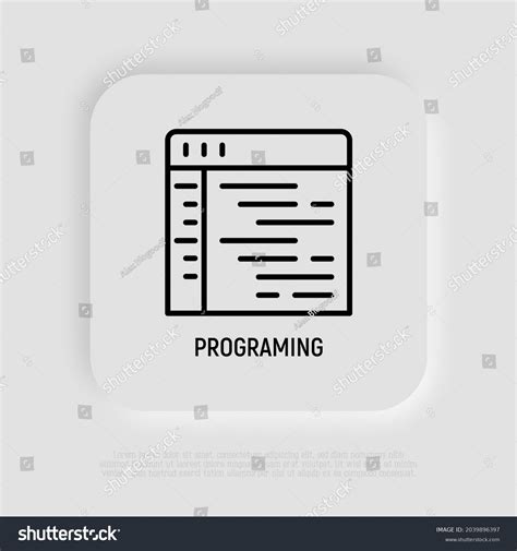 Programming Coding Web Development Thin Line Stock Vector Royalty Free