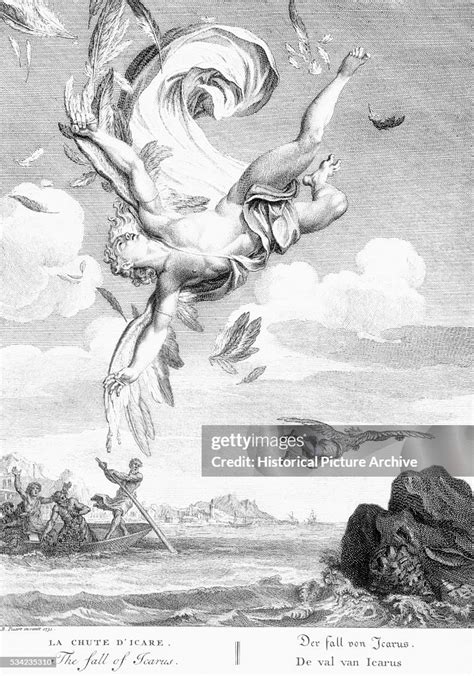 An 18th Century Engraving Of The Fall Of Icarus By B Picart News