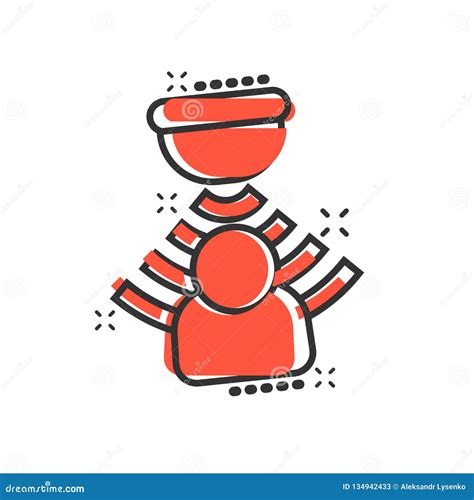 Motion Sensor Icon In Comic Style Sensor Waves With Man Vector Cartoon