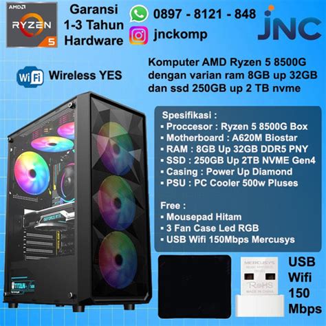 Promo Komputer Rakitan Ryzen 5 8500G RAM 32GB SSD 1TB For Gaming ...