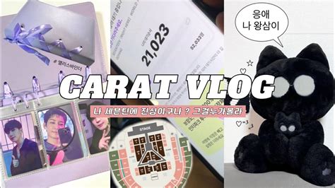 캐럿로그 나 세븐틴에 진심이구나 그걸누가몰라 앨리스바인더•제품제공 고양콘티켓팅•vip 원우인형•왕삼이•깜애옭 택배깡•애즈랜드 덕질브이로그 Youtube