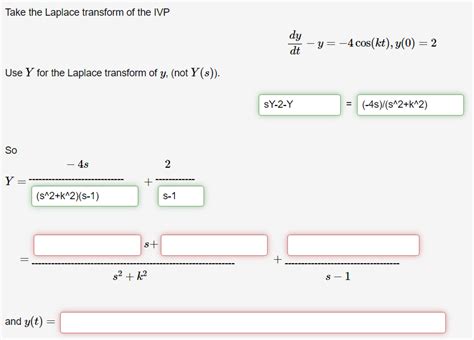 solved take the laplace transform of the ivp