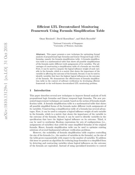 Efficient Ltl Decentralized Monitoring Framework Using Formula