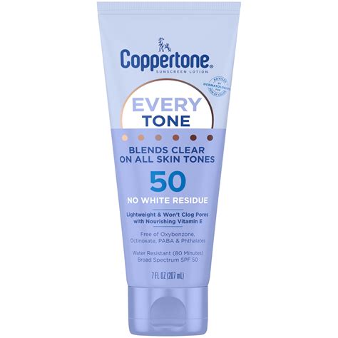 Coppertone Every Tone Sunscreen Lotion Spf 50 Rubs On Clear Sunscreen