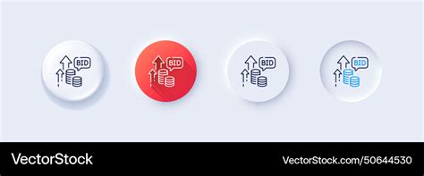 Bid Offer Line Icon Auction Sign Icons Royalty Free Vector