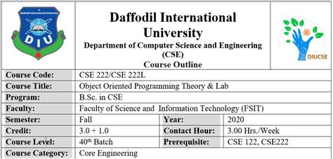 course object oriented programming diu blc