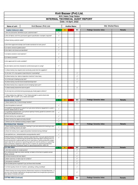 118 internal technical audit report pdf