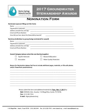Fillable Online Fillable Online Nominator Person Filling Out This Form Fax Email Print