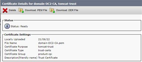 Solved Public Certificate Expiration In Tomcat Trust Of Uccx Cisco Community