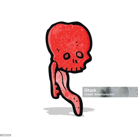 Cartoon Gross Skull Sticking Out Tongue Stock Illustration Download