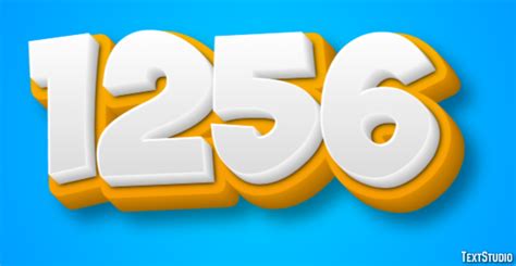 1256 Text Effect And Logo Design Number