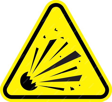 Premium Vector Danger Warning Attention Sign With Explosive Symbol
