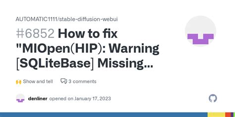How To Fix MIOpen HIP Warning SQLiteBase Missing System Database File AUTOMATIC