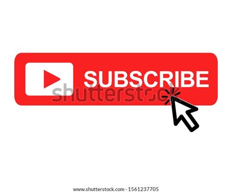 Subscribe Red Button Click Cursor Icon Stock Vector Royalty Free