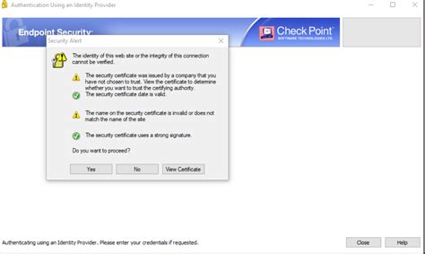 certificate error check point checkmates