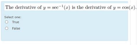 solved the derivative of y sec 1 x ﻿is the derivative of