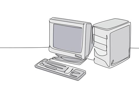 Single Continuous Line Drawing Of Of Retro Old Classic Personal