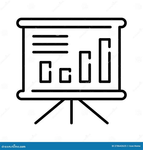 Bar Chart On Board Denoting Vector Of Presentation Board In Modern Style Stock Vector