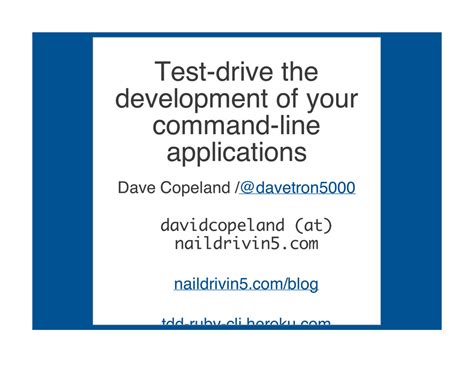 test drive the development of your ruby command line applications