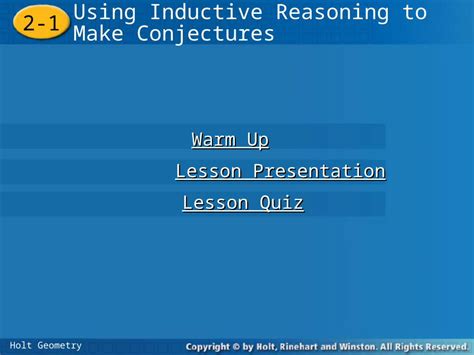 PPT Using Inductive Reasoning To Make Conjectures Using Inductive Reasoning To Make