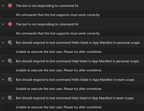 Bot Validation Failing On The Bot Is Not Responding To Command Hi