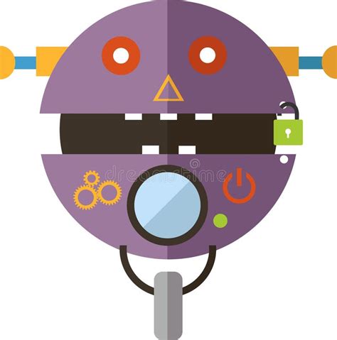 Automated Robot Machine Vector Icon Isolated On White Stock Vector